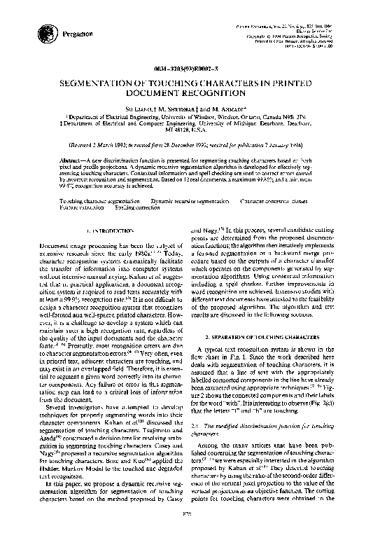 Pdf Segmentation Of Touching Characters In Printed Devnagari And