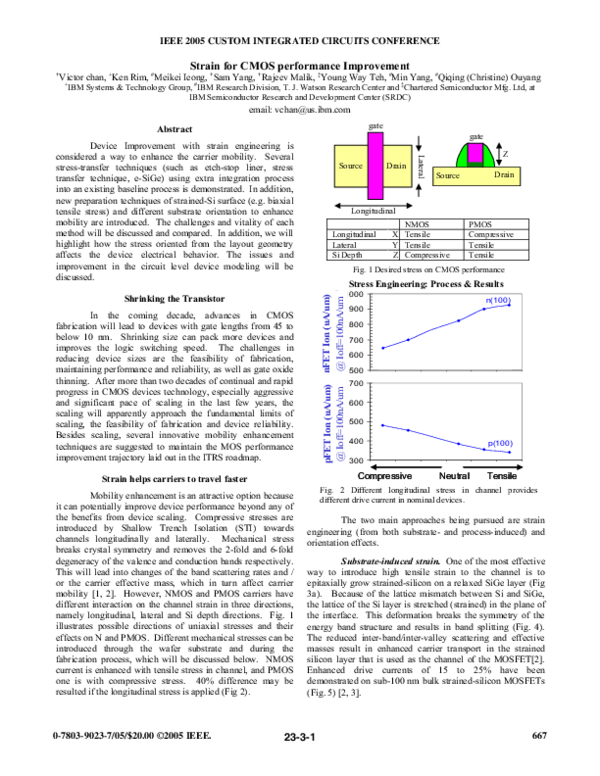 (PDF) Strain for CMOS performance improvement