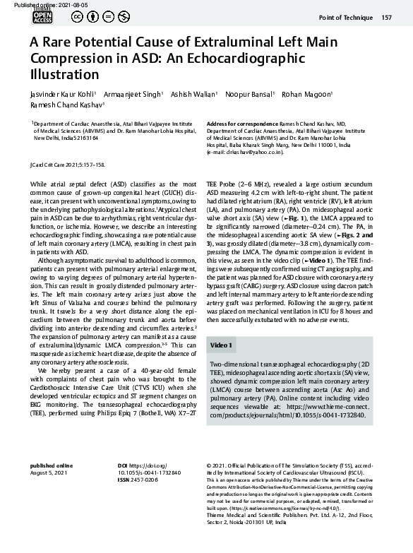 (PDF) A Rare Potential Cause of Extraluminal Left Main Compression in ...