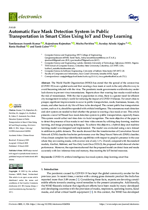 (PDF) Automatic Face Mask Detection System in Public Transportation in ...