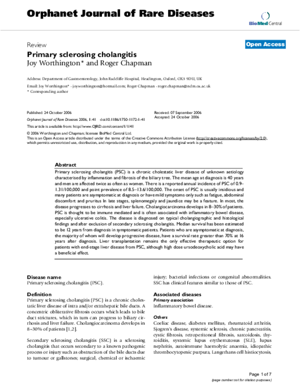 (PDF) ral Orphanet Journal of Rare Diseases ssBioMed Cent Open ...