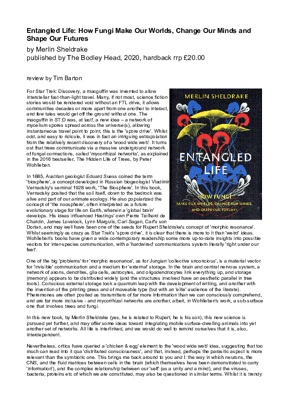 (PDF) Entangled Life: How Fungi Make Our Worlds, Change Our Minds and ...