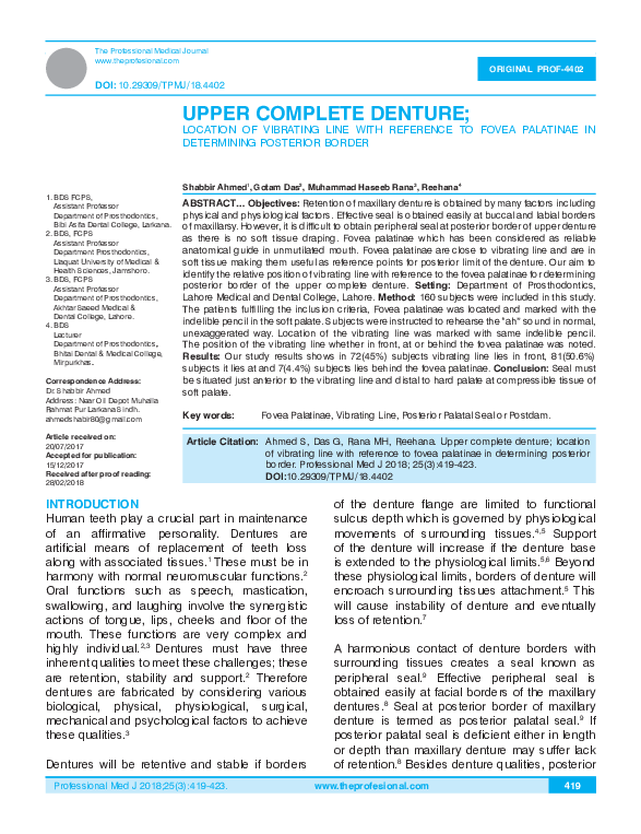 (PDF) Upper Complete Denture