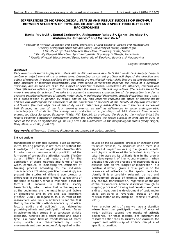 (PDF) Differences in Morphological Status and Result Success of Shot ...