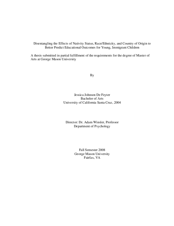 (PDF) Disentangling the Effects of Nativity Status, Race/Ethnicity, and Country of Origin to ...
