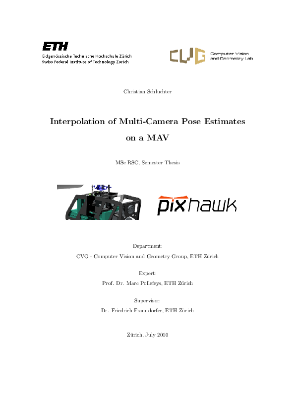 (PDF) Interpolation of Multi-Camera Pose Estimates on a MAV