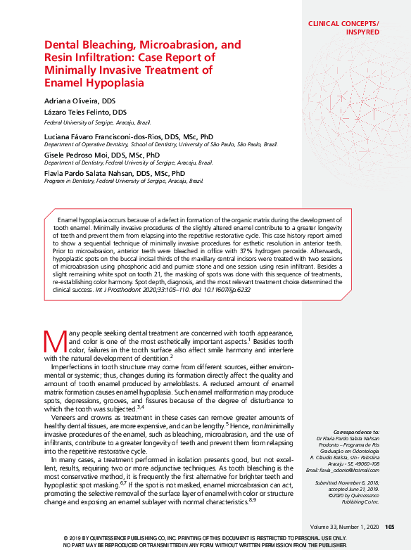 (PDF) Dental Bleaching, Microabrasion, and Resin Infiltration: Case ...