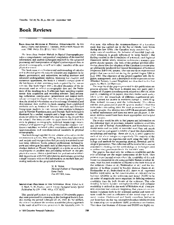 (PDF) Data Analysis Methods in Physical Oceanography
