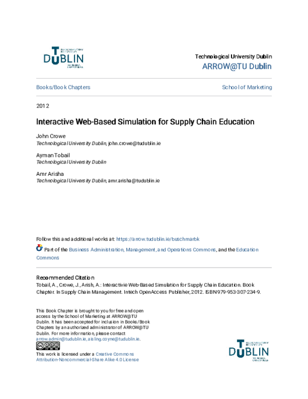 (PDF) Interactive Web-Based Simulation for Supply Chain Education