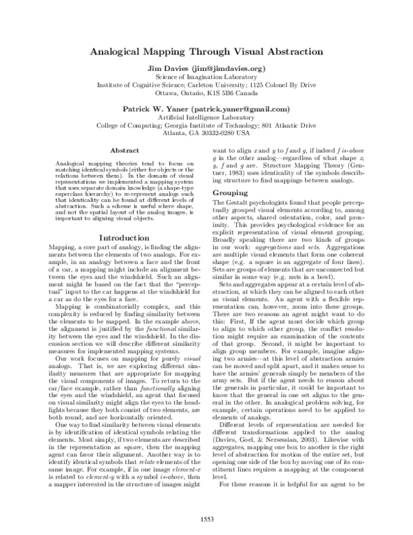 (PDF) Analogical Mapping Through Visual Abstraction