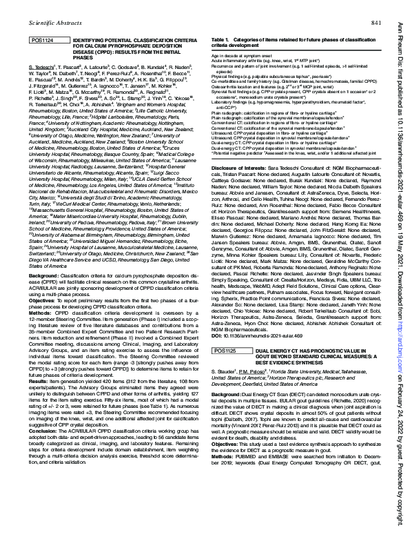 (PDF) POS1124 IDENTIFYING Potential Classification Criteria for Calcium ...