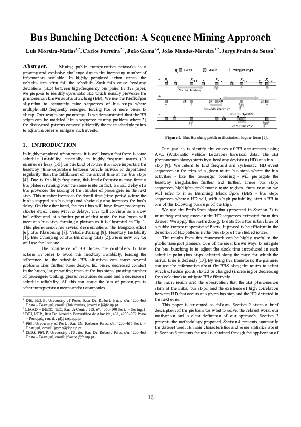 (PDF) Bus Bunching Detection: A Sequence Mining Approach