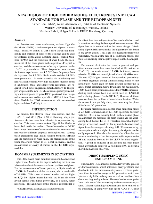 (PDF) New Design of High Order Modes Electronics in MTCA.4 Standard for ...