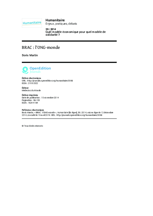 (PDF) BRAC : l’ONG-monde