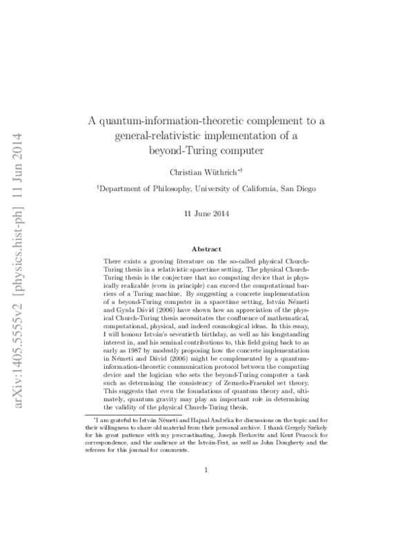 (PDF) A quantum-information-theoretic complement to a general ...