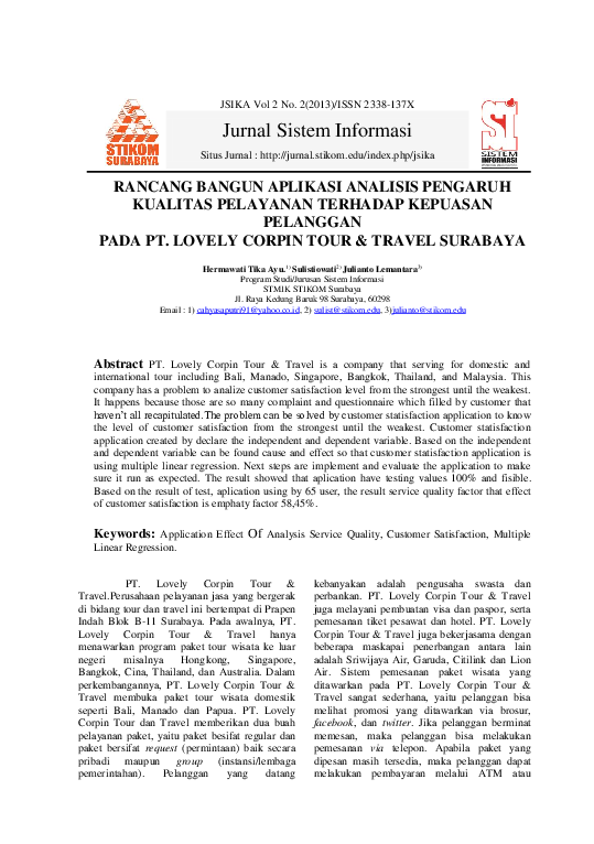 (PDF) Rancang Bangun Aplikasi Analisis Pengaruh Kualitas Pelayanan Terhadap Kepuasan Pelanggan ...