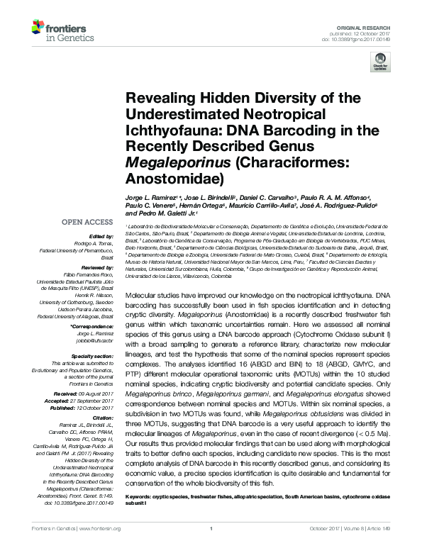 (PDF) Revealing Hidden Diversity of the Underestimated Neotropical ...