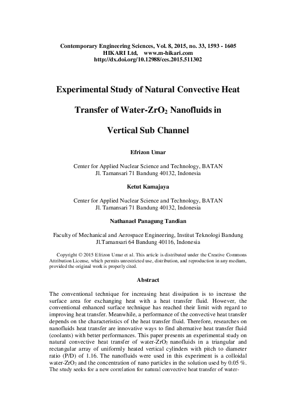 (PDF) Experimental study of natural convective heat transfer from a ...