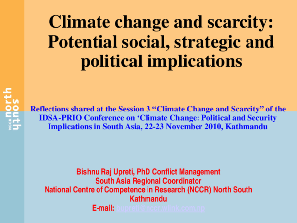 (PDF) Climate change and conflict