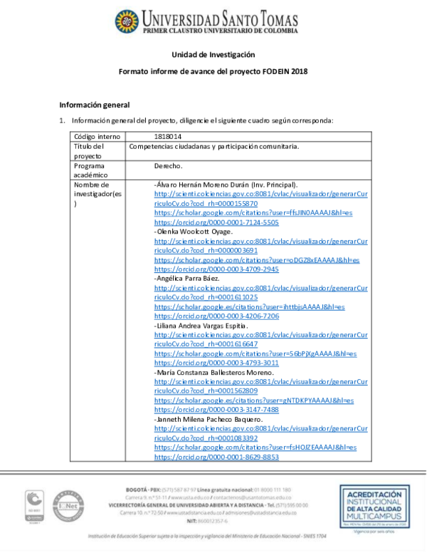 (PDF) FODEIN 2018 - Informe parcial de investigación - Competencias ciudadanas y participación ...
