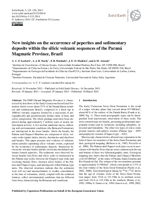 (PDF) New insights on the occurrence of peperites and sedimentary ...