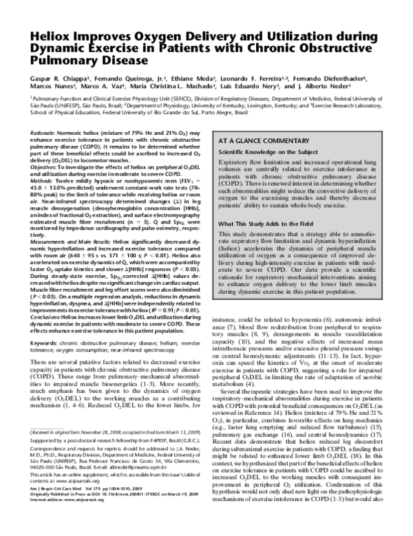 (PDF) Heliox Improves Oxygen Delivery and Utilization during Dynamic ...