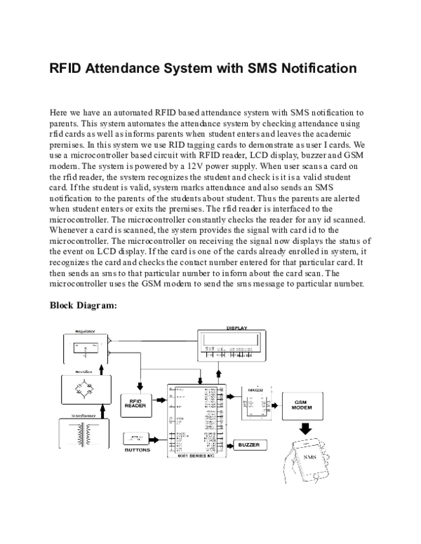 (DOC) RFID Attendance System with SMS Notification