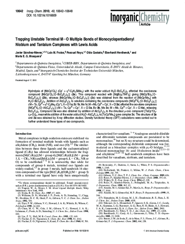 (PDF) Trapping Unstable Terminal M−O Multiple Bonds of ...