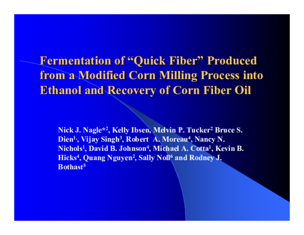 (PDF) Fermentation of "Quick Fiber" Produced from a Modified Corn ...