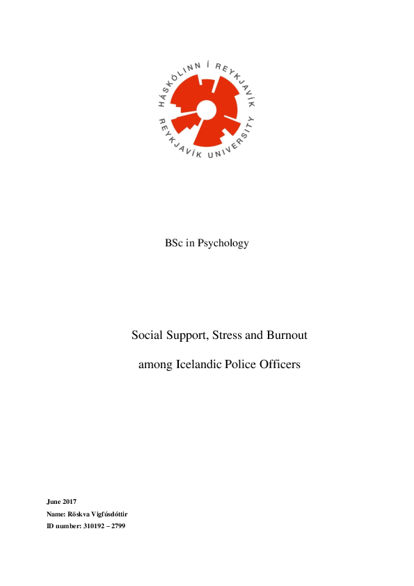 (PDF) Social support, stress, and burnout among Icelandic police officers