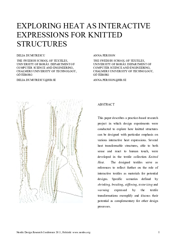 (PDF) Exploring Heat as Interactive Expressions for Knitted Structures