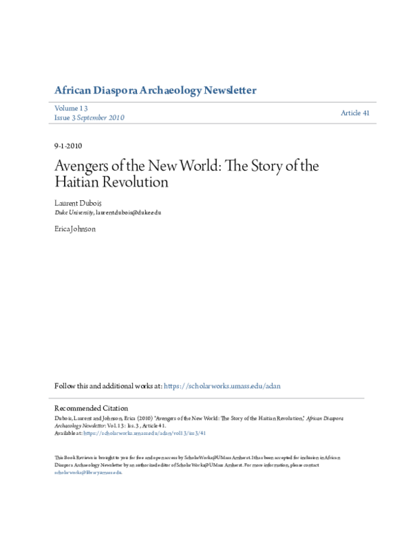 (PDF) Avengers of the New World: The Story of the Haitian Revolution