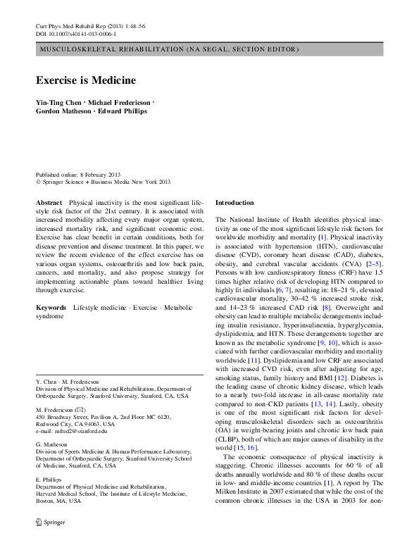 (PDF) Exercise is Medicine