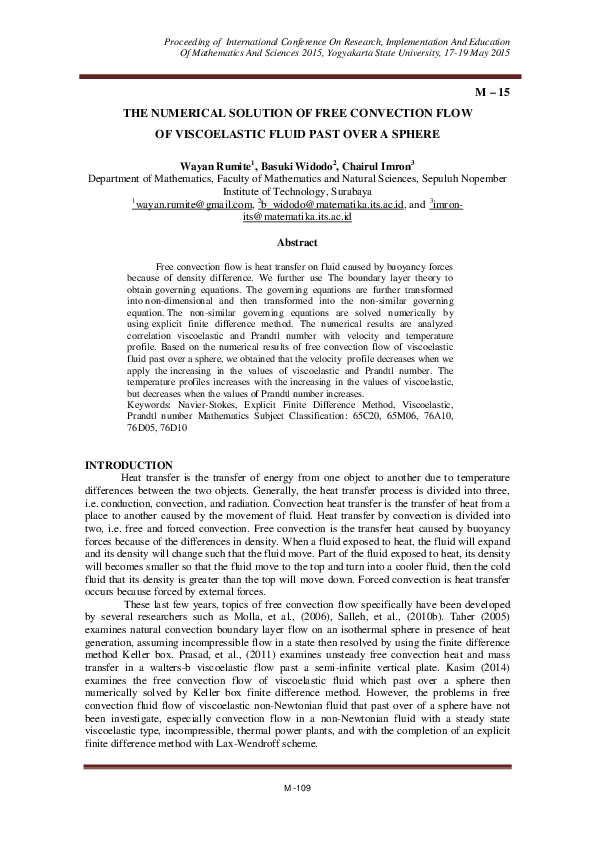 (PDF) The Numerical Solution of Free Convection Flow of Viscoelastic ...