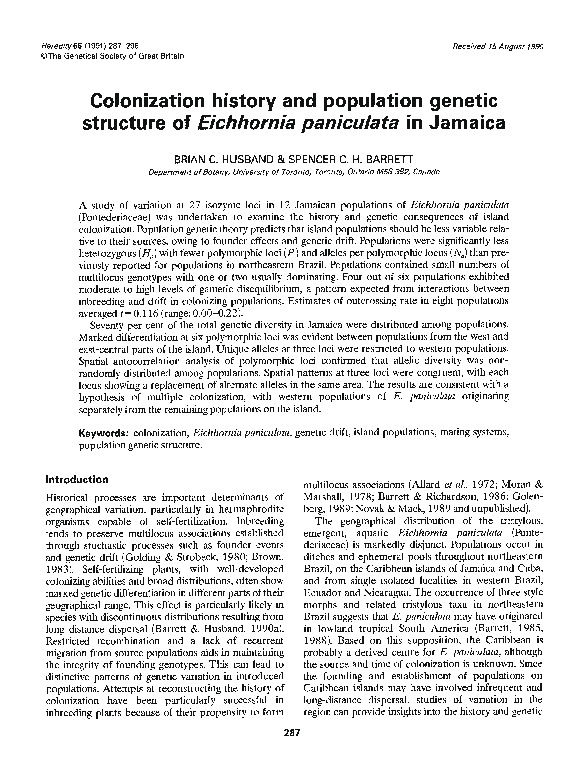 (PDF) Colonization History and Population Genetics of the Color ...