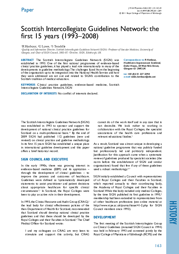 (PDF) Scottish Intercollegiate Guidelines Network (SIGN ...