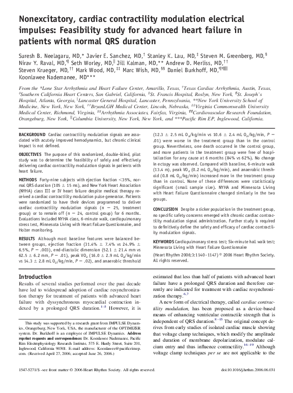 (PDF) Nonexcitatory, cardiac contractility modulation electrical ...