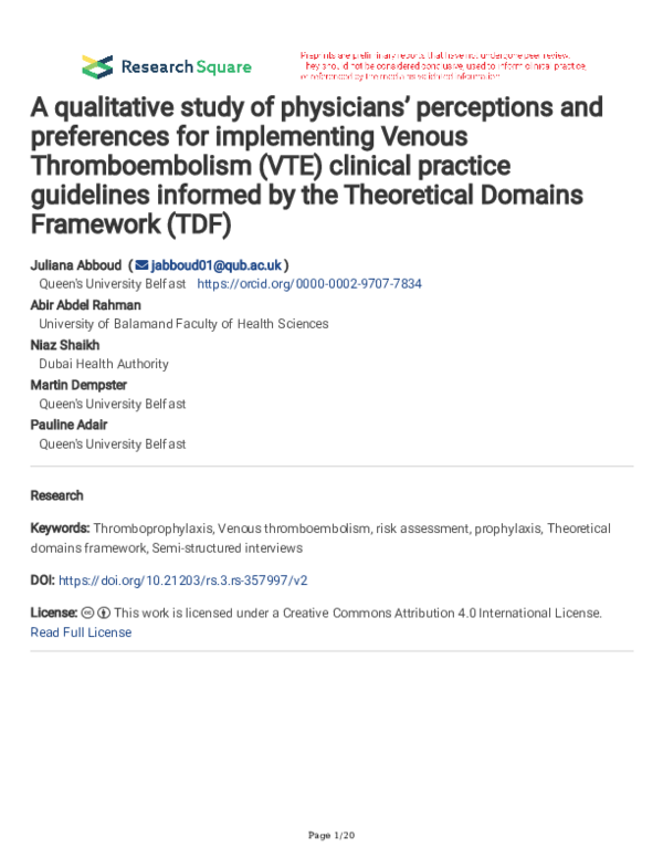 (PDF) A Qualitative Study of Physicians’ Perceptions and Preferences ...