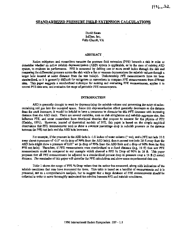 (PDF) Standardized Pressure Field Extension Calculations
