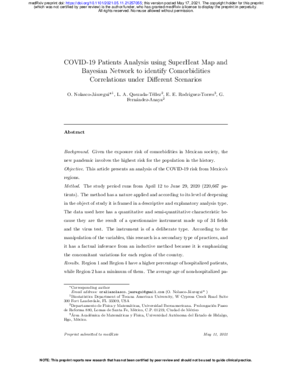 (PDF) COVID-19 Patients Analysis using SuperHeat Map and Bayesian Network to identify ...