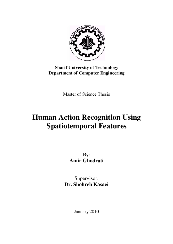 Pdf Human Action Recognition Using Spatio Temporal Classification