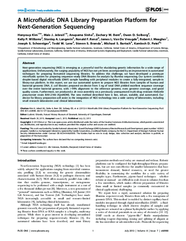 (PDF) A Microfluidic DNA Library Preparation Platform for Next-Generation Sequencing