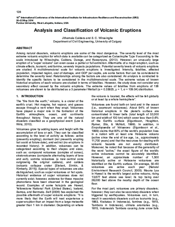 (PDF) Analysis and Classification of Volcanic Eruptions