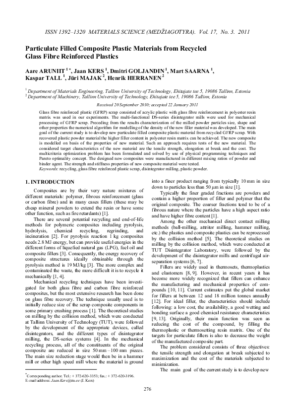 (PDF) Particulate Filled Composite Plastic Materials from Recycled ...