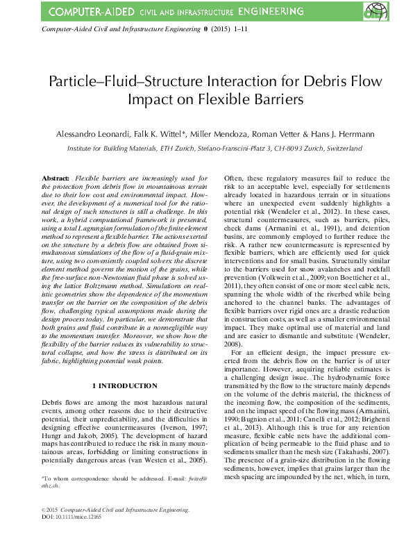 (PDF) Particle-Fluid-Structure Interaction for Debris Flow Impact on ...