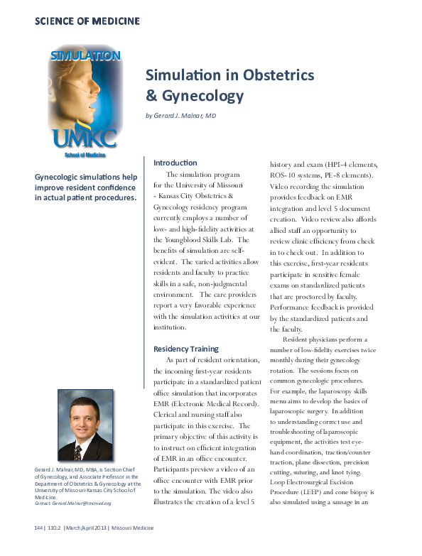 (PDF) Simulation in obstetrics & gynecology