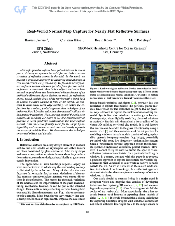 (PDF) Real-World Normal Map Capture for Nearly Flat Reflective Surfaces