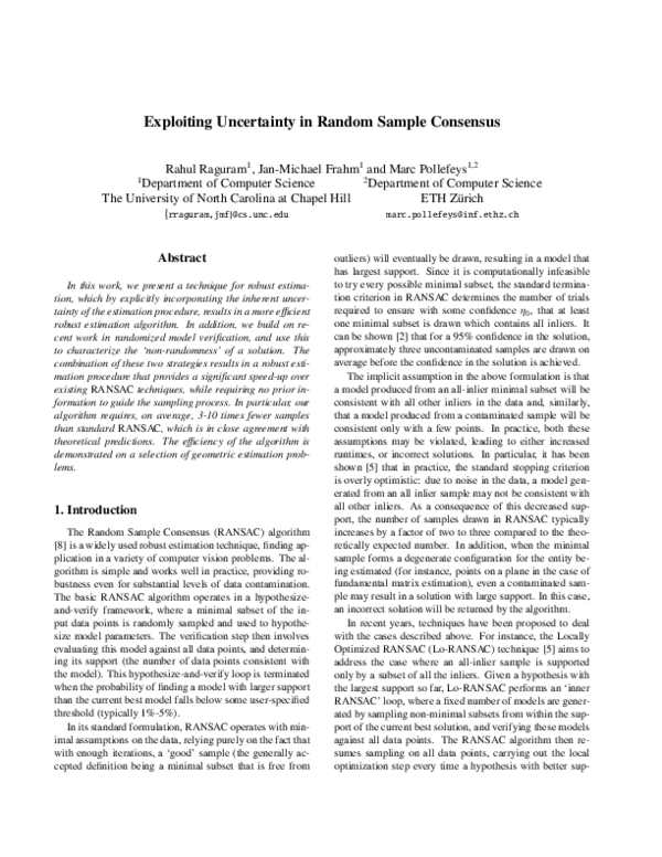 Pdf The Random Sample Consensus Ransac Algorithm