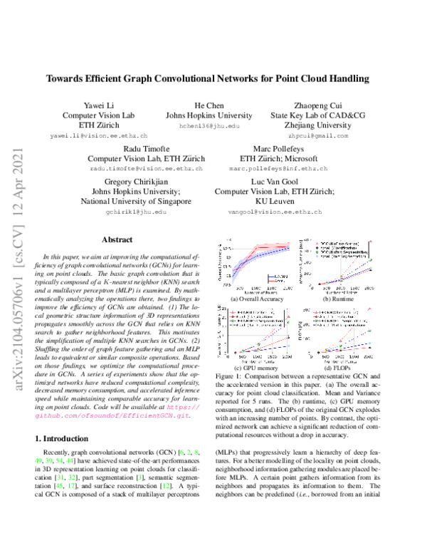 (PDF) Towards Efficient Graph Convolutional Networks for Point Cloud Handling