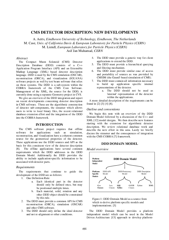 (PDF) CMS Detector Description : New Developments